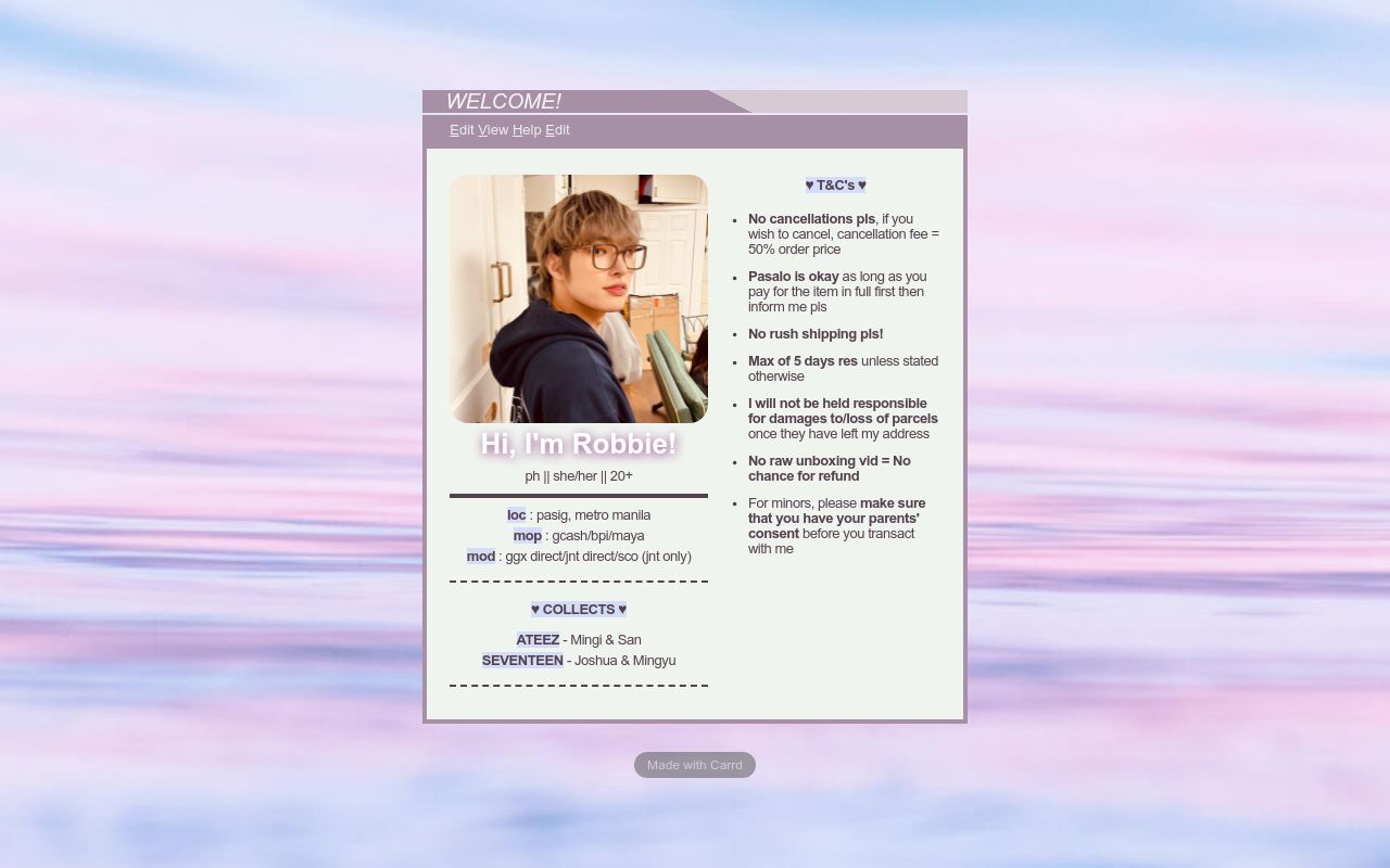 ♥ robbie's carrd ♥